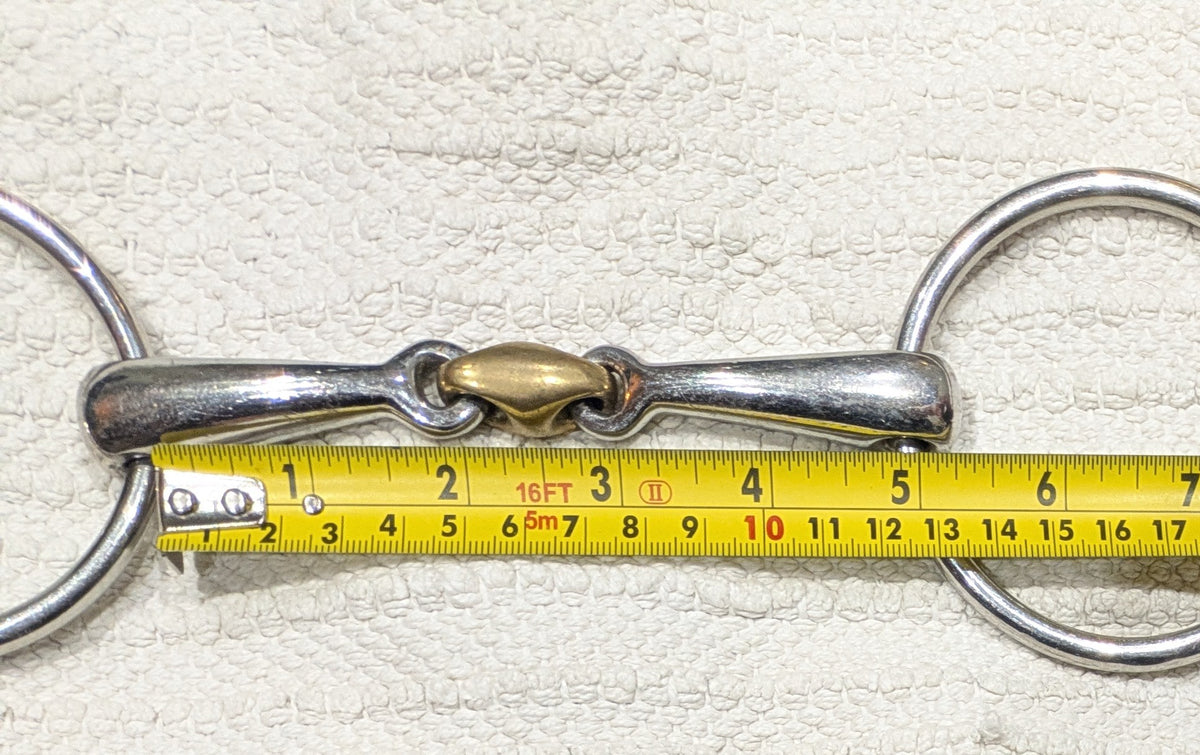 4.75" Stubben 2in1 Loose Ring Double Jointed Lozenge Snaffle Bit (2718 ...